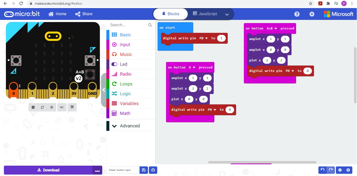 and Downloading code to the microbit